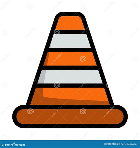 Icon Of Traffic Cone Stock Vector Illustration Of Plastic 215323705