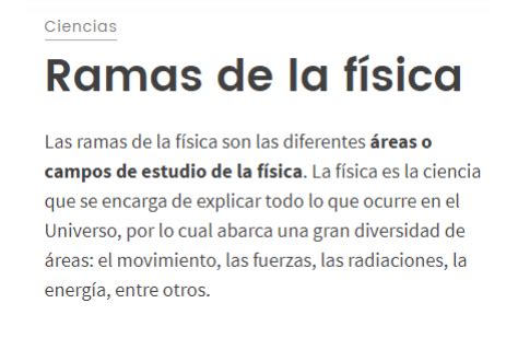 Forrit Vafra Seg U M R Que Es La Fisica Y Cuales Son Sus Ramas Sj Nr Nt