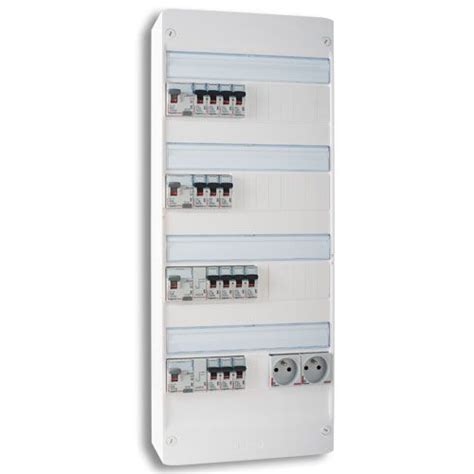 Tableau électrique pré équipé 4 rangées 2ID 40A 2ID 63A 14 disjoncteurs