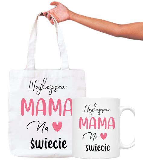 ZESTAW PREZENTOWY TORBA KUBEK PREZENT DLA MAMY NAJLEPSZA MAMA NA