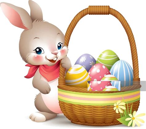 Easter Cartoon Pictures Bunny With Basket Oppidan Library