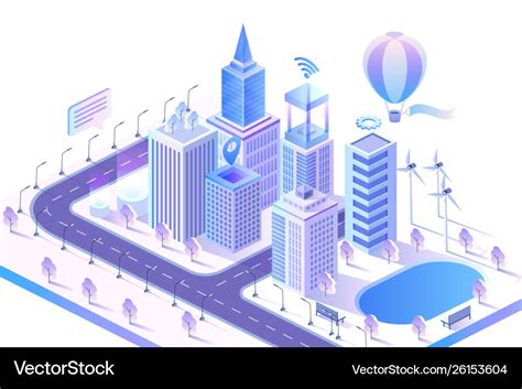 Smart City Modern Concept Isometric Royalty Free Vector