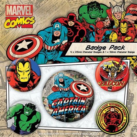 漫威漫威英雄漫畫風主題徽章組 美國隊長 Marvel Captain America DOPE 私貨電影音樂潮流周邊商品