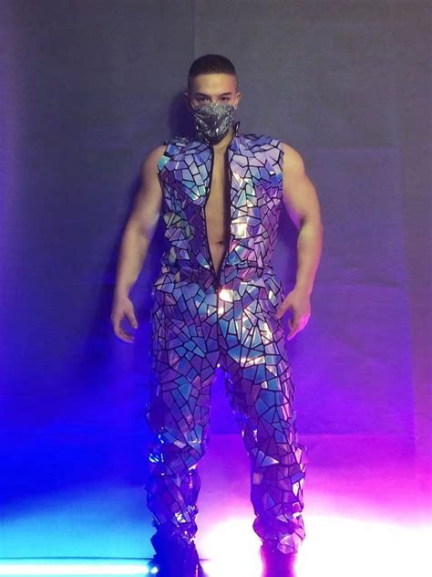Hip Hop Dance Costume Men S Dancer Groups Singer Performance Glitter