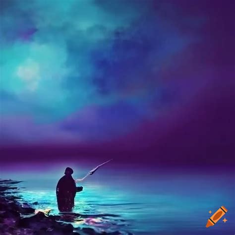 Nostalgic Image Of Fisherman Under A Starry Night Sky On Craiyon