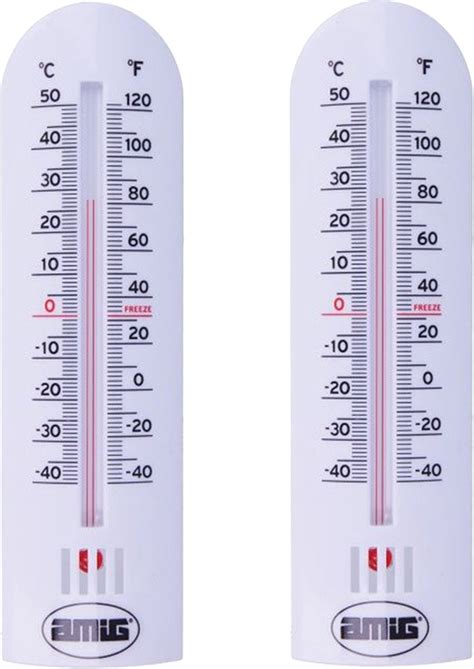 Amig Thermometer Binnen Buiten 2x Kunststof Wit 30 X 6 5 Cm