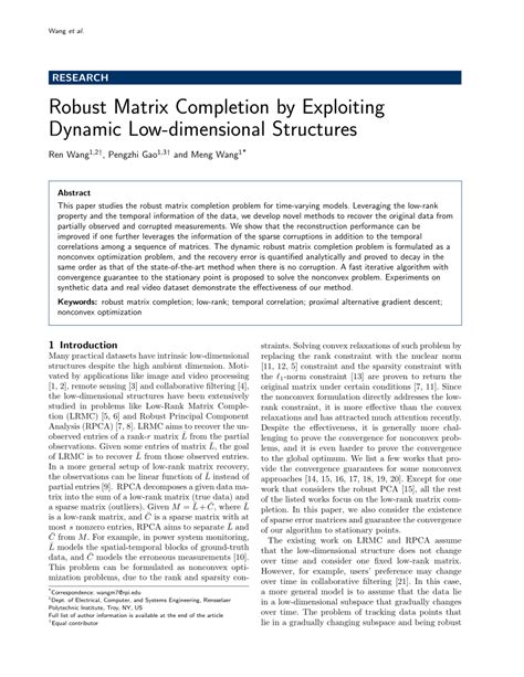 pdf robust matrix completion by exploiting dynamic low dimensional structures