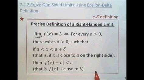 2 4 2 Prove One Sided Limits Using Epsilon Delta Definition Precise