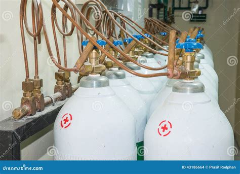 Medical Oxygen Tank In Hospital Control Room Stock Photo Image Of