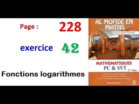Al Moufid En Mathematique 2bac Page 228 Exercice 42 Fonctions