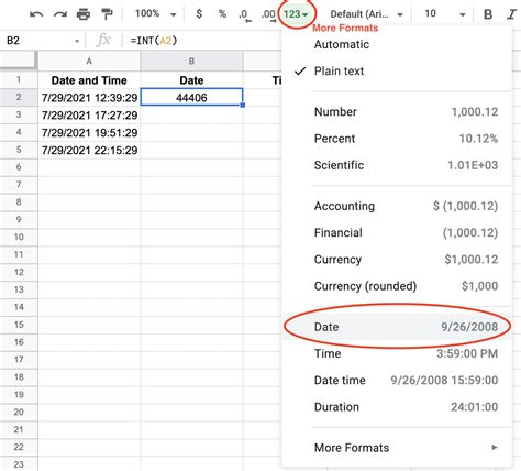 Separate Date And Time From A Timestamp In Google Sheets