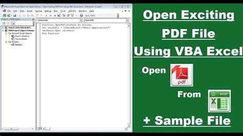 open exciting pdf file using vba excel youtube