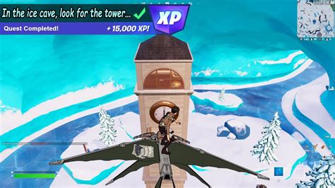 In The Ice Cave Look For The Tower Fortnite Postcard Tour Trials