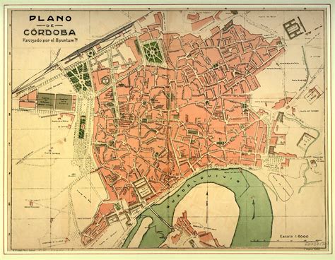 Plano de Córdoba 1900 Mapa de la ciudad de Córdoba España