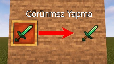 Minecraft Texture Olmadan Görünmez Eşya Çerçevesi Yapımı Komutlu