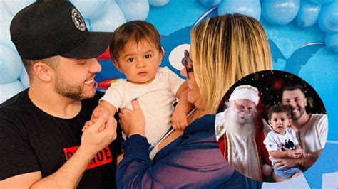Vídeo Leo filho de Marília Mendonça e Murilo Huff conhece Papai Noel