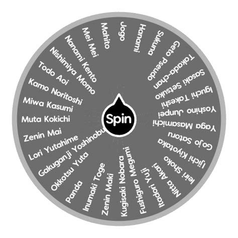 Jujutsu Kaisen Characters Spin The Wheel Random Picker