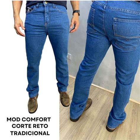 CALCA JEANS MASCULINA COMFORT TRADICIONAL CORTE RETO Viana Modas