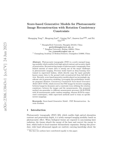 pdf score based generative models for photoacoustic image reconstruction with rotation
