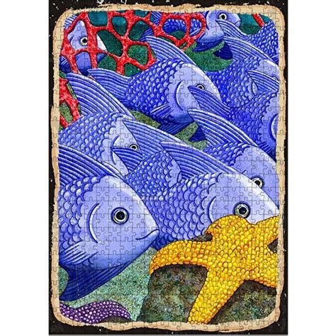 Bedeko Ahşap Mdf Puzzle Yapboz Mavi Balıklar ve Deniz Kabuğu Fiyatı