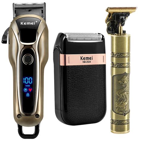 Barbeiro Profissional M Quina De Cortar Cabelo Recarreg Vel Acabamento