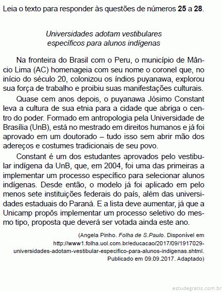 Considere os seguintes trechos do texto Constant é um