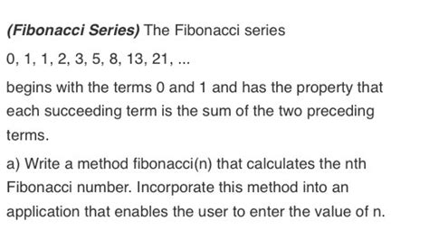 solved fibonacci series the fibonacci series 0 1 1 2
