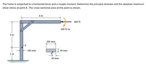 SOLVED The Frame Is Subjected To A Horizontal Force And A Couple