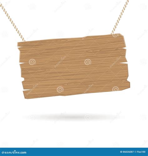Sinal De Madeira De Brown a Corda Que Pendura Sombra Ilustração