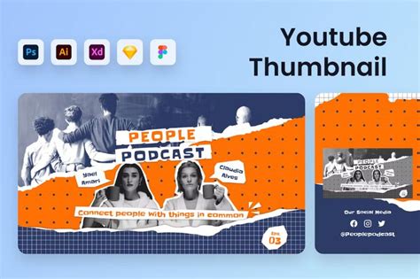 Podcast Youtube Thumbnail Template Youtube Design Thumbnail Design