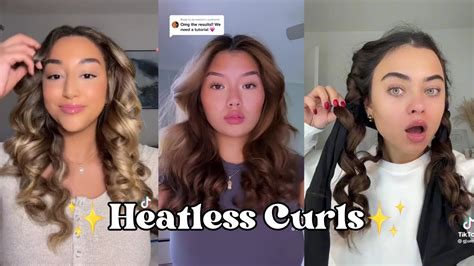 HEATLESS OVER NIGHT CURLS TUTORIAL TIKTOK COMPILATION YouTube