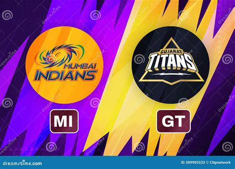 Mumbai Indians Vs Gujrat Titans Cricket Match Background Editorial Ipl