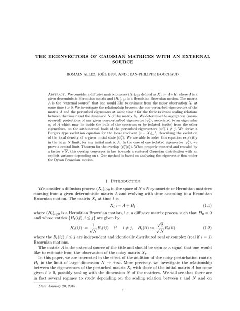 pdf the eigenvectors of gaussian matrices with an external source