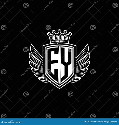 EY Logo Monogram Shield Crown Luxury Design Stock Vector Illustration