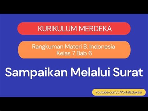 Kurikulum Merdeka Rangkuman Bahasa Indonesia Kelas Bab Surat