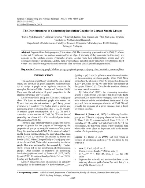 pdf the disc structures of commuting involution graphs for certain simple groups