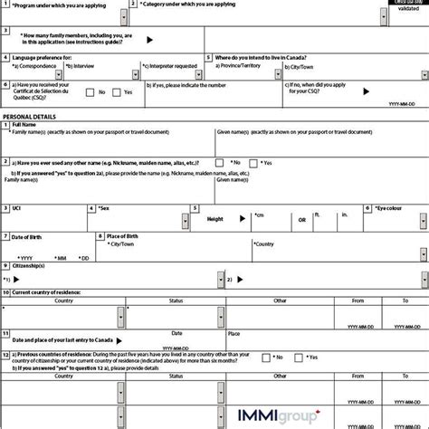 Completing Form IMM 0008 Generic Application Form For Canada
