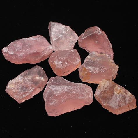 G Nat Rlichen Rohstoffen Rosa Rose Quarz Kristall Raue Stein Probe
