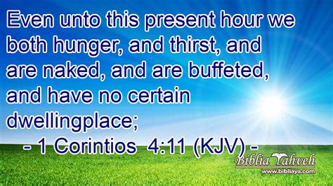 1 Corintios 4 11 KJV Even Unto This Present Hour We Both Hung