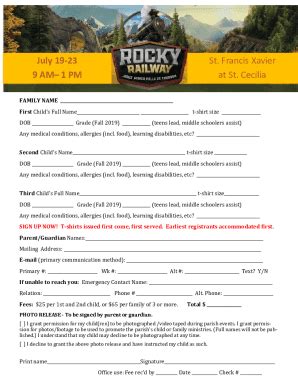Fillable Online Rocky Railway Registration Form Fax Email Print PdfFiller