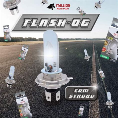 LAMPADA DE LED H4 FUNÇÃO STROBO MOTO FAROL PISCANTE 6500K EFEITO