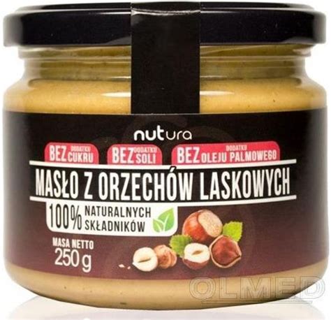 Nutura Masło orzechowe z orzechów laskowych 250g Ceny i opinie Ceneo pl