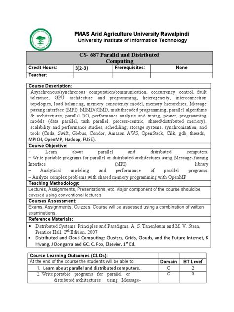 cs 687 parallel and distributed computing pdf message passing interface parallel computing