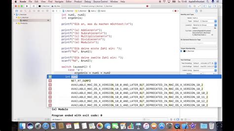 C Programmieren Mit Xcode Ein Einfacher Rechner Youtube