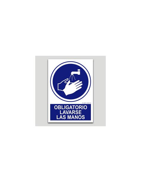 CARTEL PVC USO OBLIGATORIO LAVARSE LAS MANOS A5