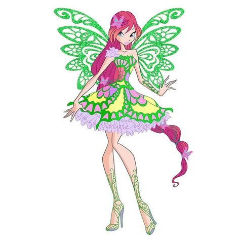 A Fairy With Pink Hair And Green Wings