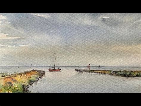 Lois STORMY SKY Safe Harbour Watercolor Landscape Painting