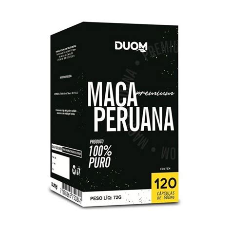 Maca Peruana Premium 600mg 120 Cápsulas Duom Grão Caneca Curitiba
