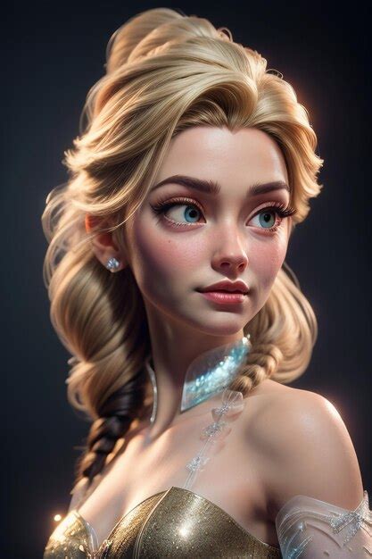 Belleza Rubia Anime De Dibujos Animados Con Ojos Grandes Y Cabello
