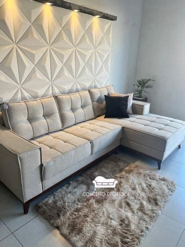 Sofá Shayse 4 Lugares 2 60m Linho Bege Conceito estofados Sofás
